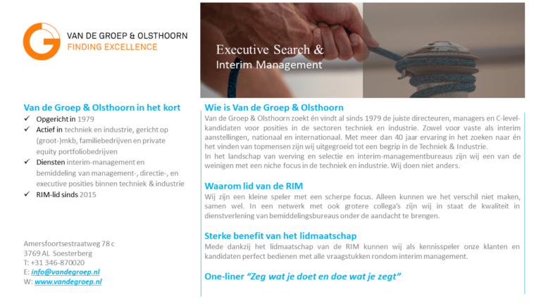 Van de Groep & Olsthoorn - Raad voor Interim Management